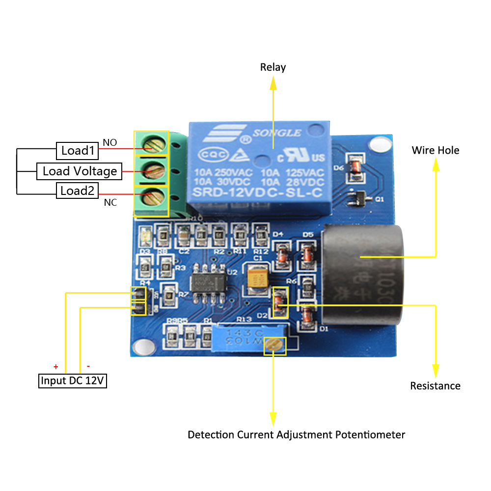 5A Overcurrent Protection Sensor Module - AC Current Detection Sensor